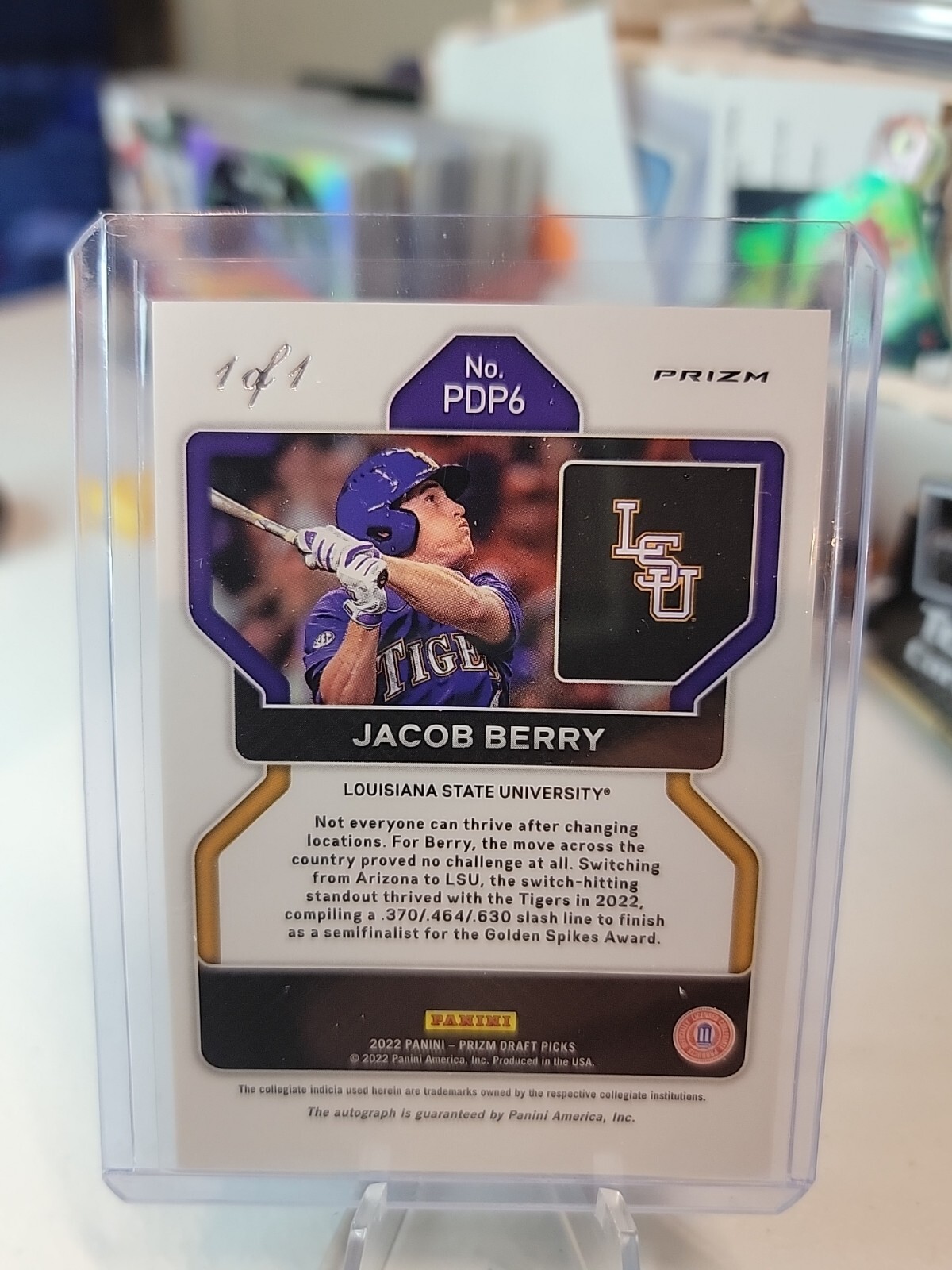 2022 Prizm Draft Picks Jacoby Berry White Sparkle Prizm Card Auto 1/1 ...