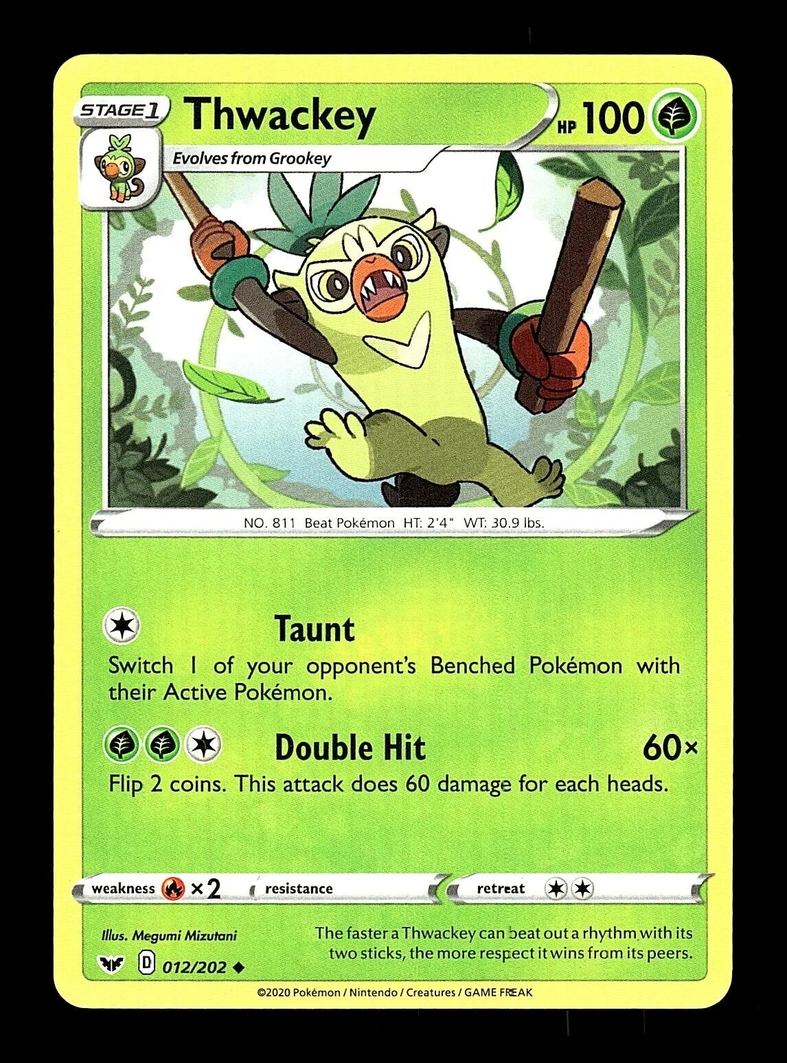 Thwackey Pokemon TCG Card 012/202 | eBay