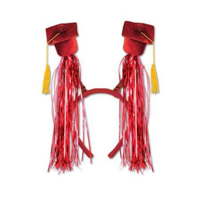 Grad Caps w/Fringe Boppers (red) Party Accessory 1 head piece | eBay
