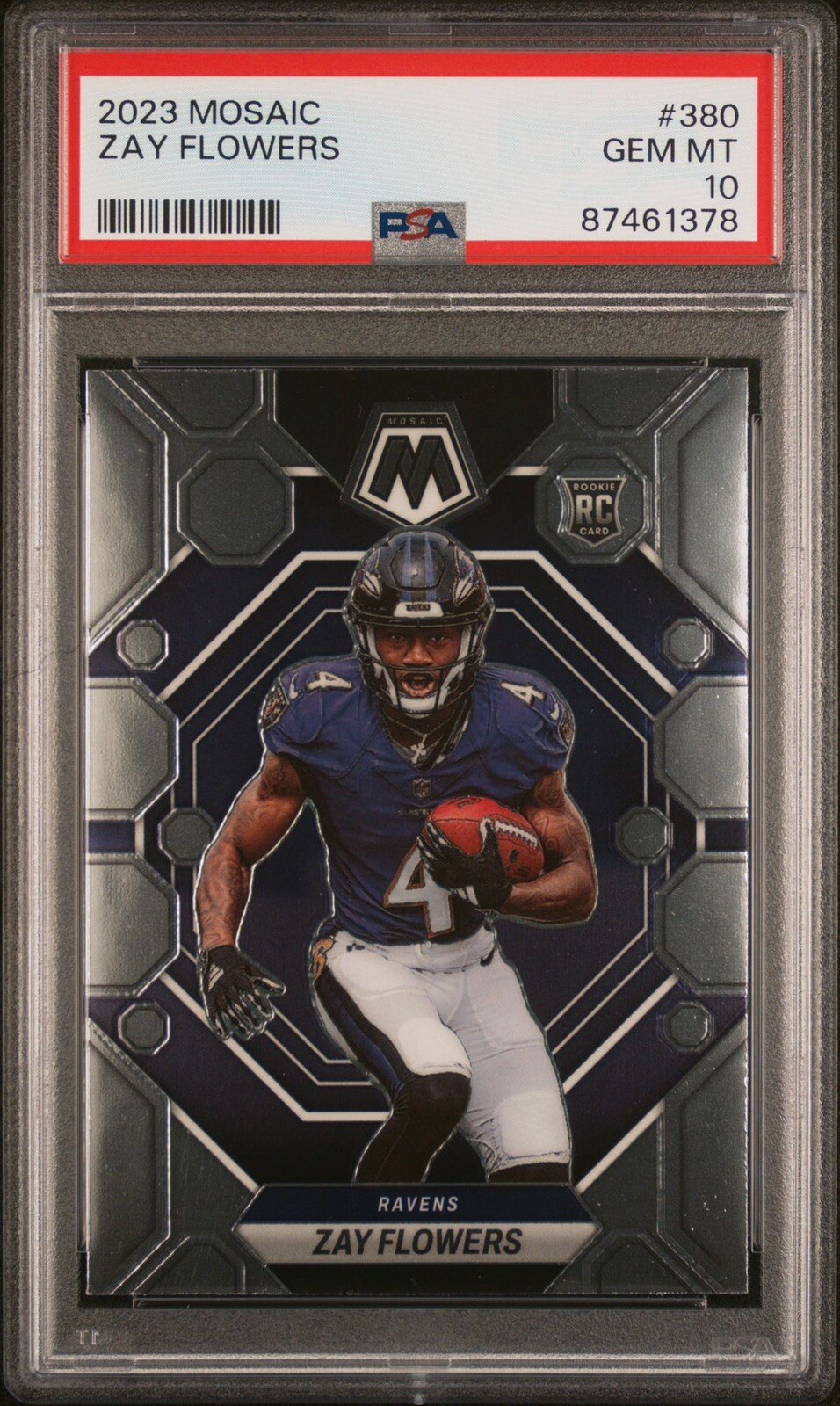 2023 Panini PSA 10 💎 Mosaic Zay Flowers Rookie Card True Rookie | eBay