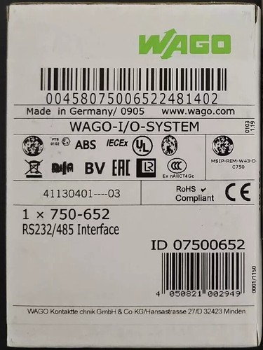 NEW WAGO 750-652 Communication Interface PLC Module 750 652 | eBay