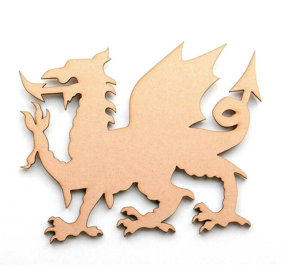MDF Welsh Dragon Craft Shapes, Wooden Dragon Blank logo Wales ...