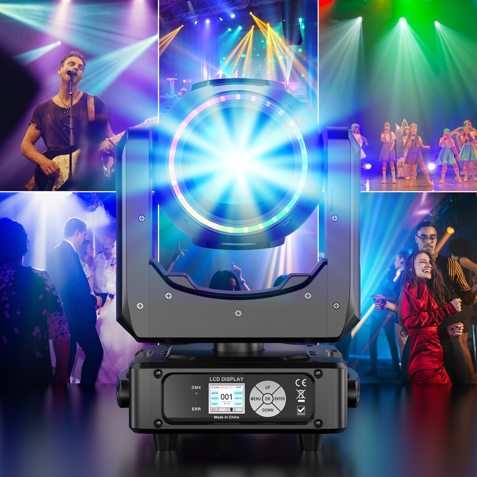 230W 48Prism LED Stage Lighting Gobo Moving Head DJ Disco Party DMX ...