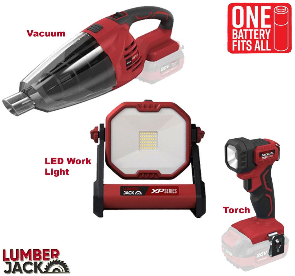 Lumberjack Cordless Power Tools 20V Lithium XP Range Drills Saws ...