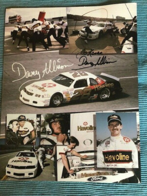 Davey Allison Autographed 1987 RARE VINTAGE Texaco Havoline Ford TBird ...
