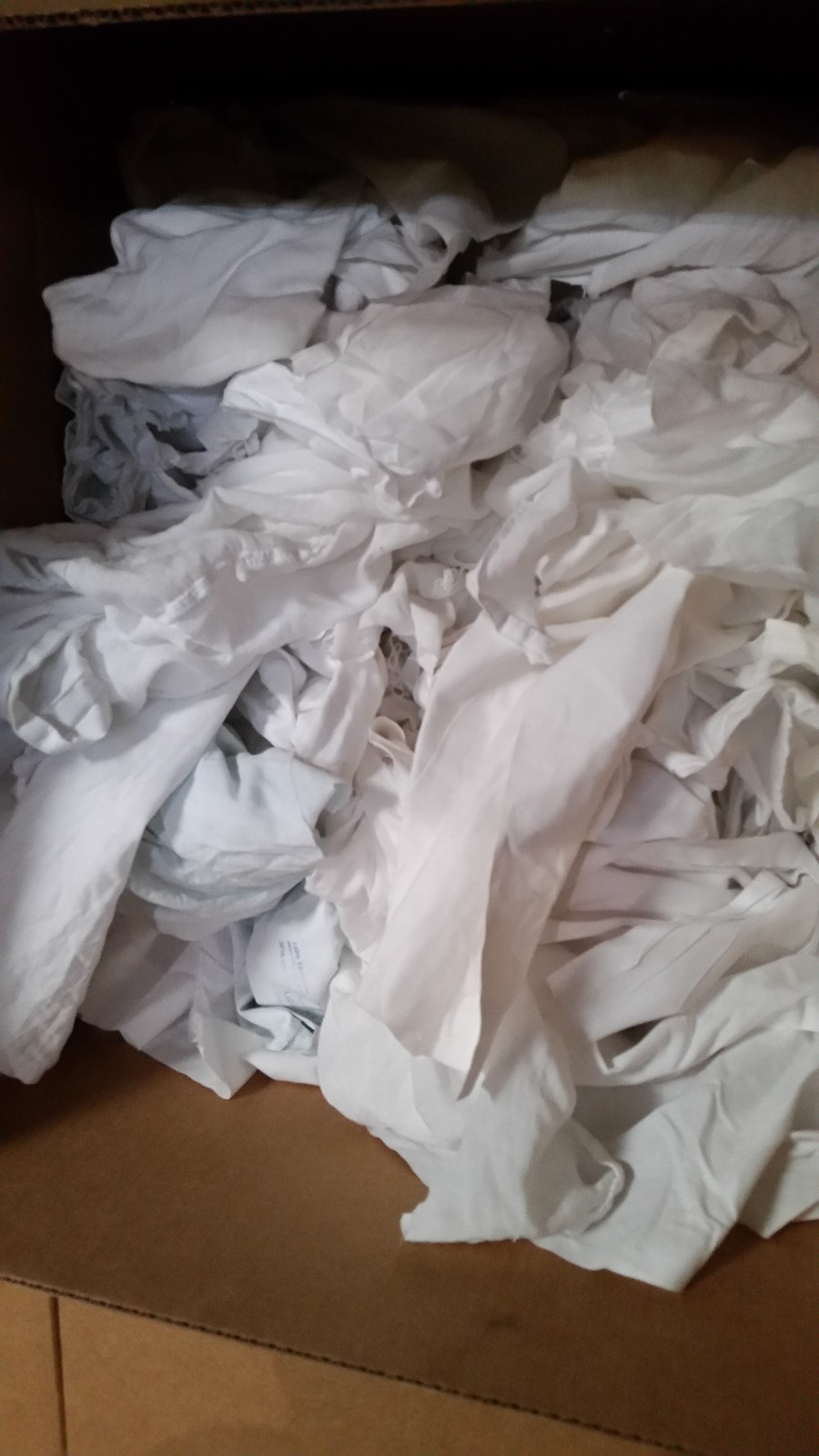 White T-Shirt Rags, 25LB Box | eBay
