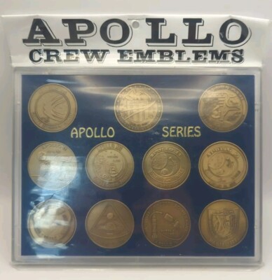 APOLLO SERIES CREW EMBLEMS A SET OF 11 SEALED MEDALS APOLLO 7 TO APOLLO ...