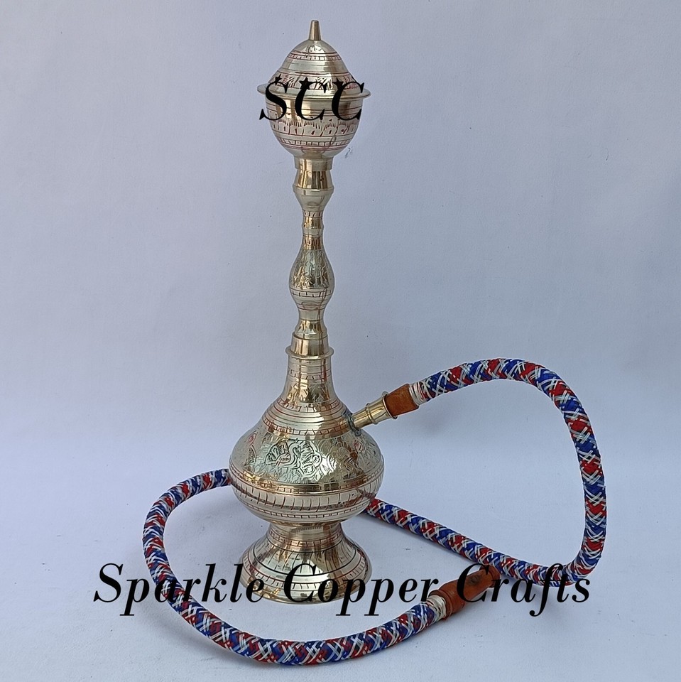 Indian Brass Vintage Folding Hookah Set Pipes Antique Finished Unique ...