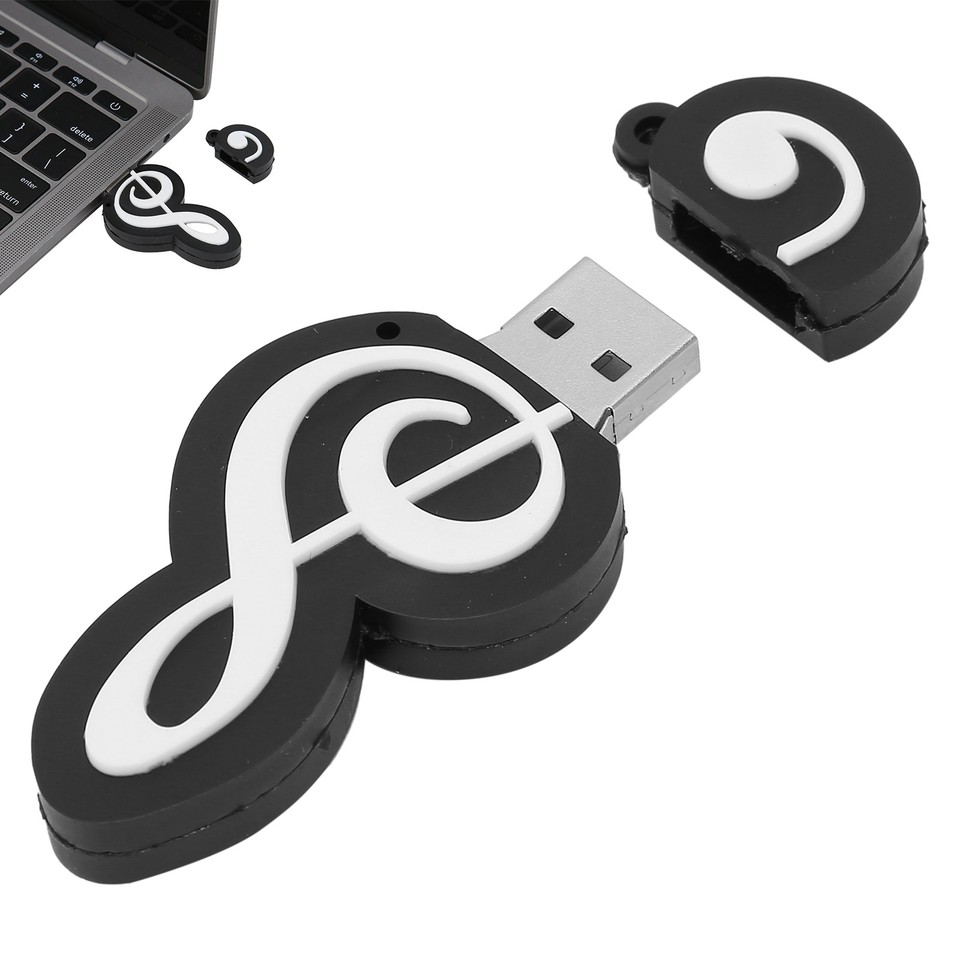 16GB Black Note Appearance USB Flash Drive Cute Music Movie Data ...