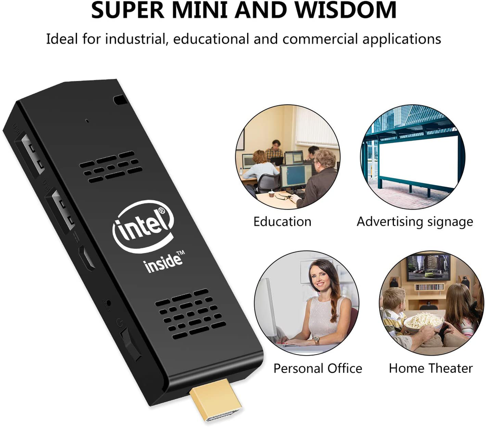 PC Stick Mini Computer Stick with Intel Atom Z8350 & Windows 10 Pro 4GB ...