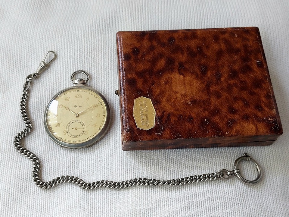 Alpina 30s pocket watch with box and chain Vintage Watch | eBay