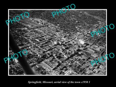OLD LARGE HISTORIC PHOTO SPRINGFIELD MISSOURI AERIAL VIEW OF TOWN c1950 ...