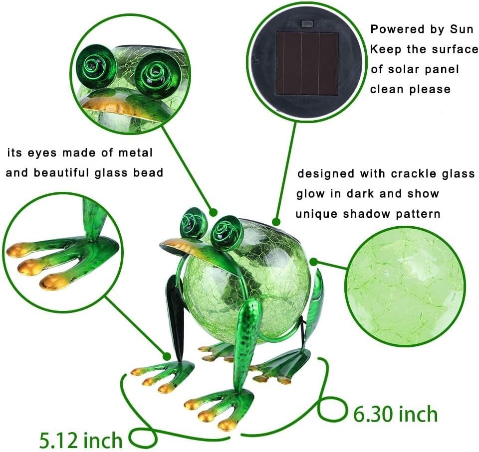 Solar Frog Garden Lights Walkway Yard Lawn Decor Patio Pathway Porch ...