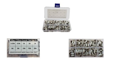 Fast Blow Ceramic Fuse KIT 0.25A 0.5A 1A 2A 3A 5A 8A 10A15A 20A 5x20mm ...