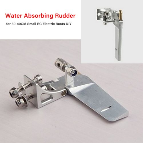 For Mini RC Electric Boats DIY Aluminum Water Absorbing Rudder Steering ...
