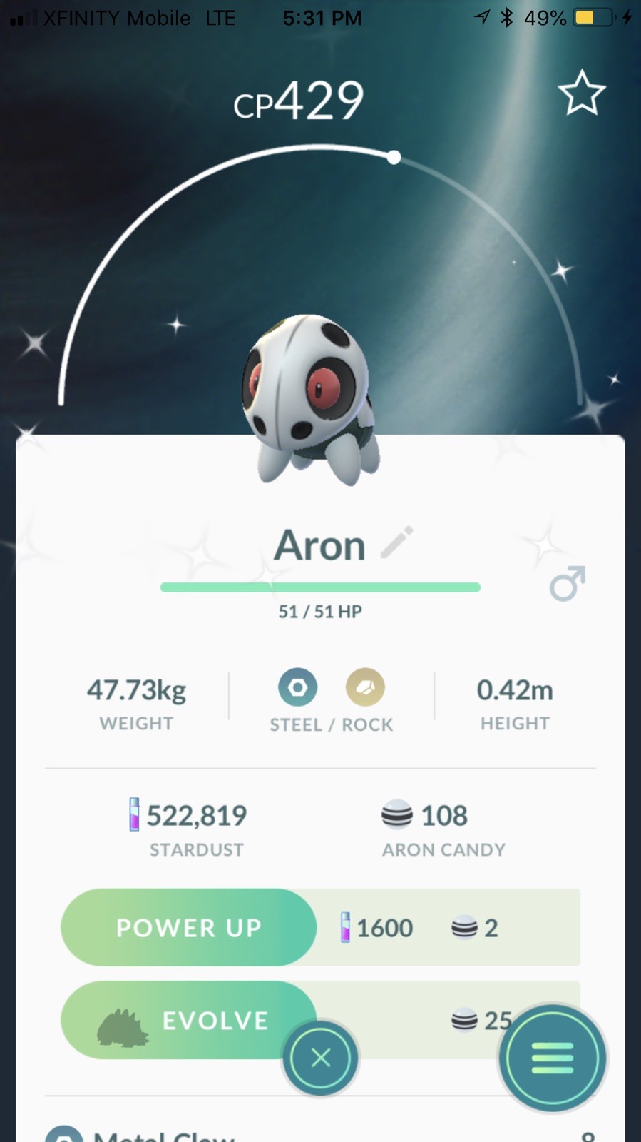 Shiny Aron Pokemon