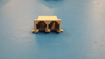 (20) 406393-1 AMP Conn RJ14 F 12 POS 102mm Solder RA 12 Terminal 2 Port ...