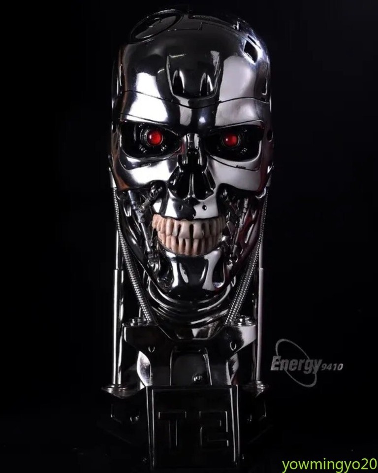 Terminator Arnold T2 T800 1:1 Endoskeleton Skull Bust Statue Resin LED ...