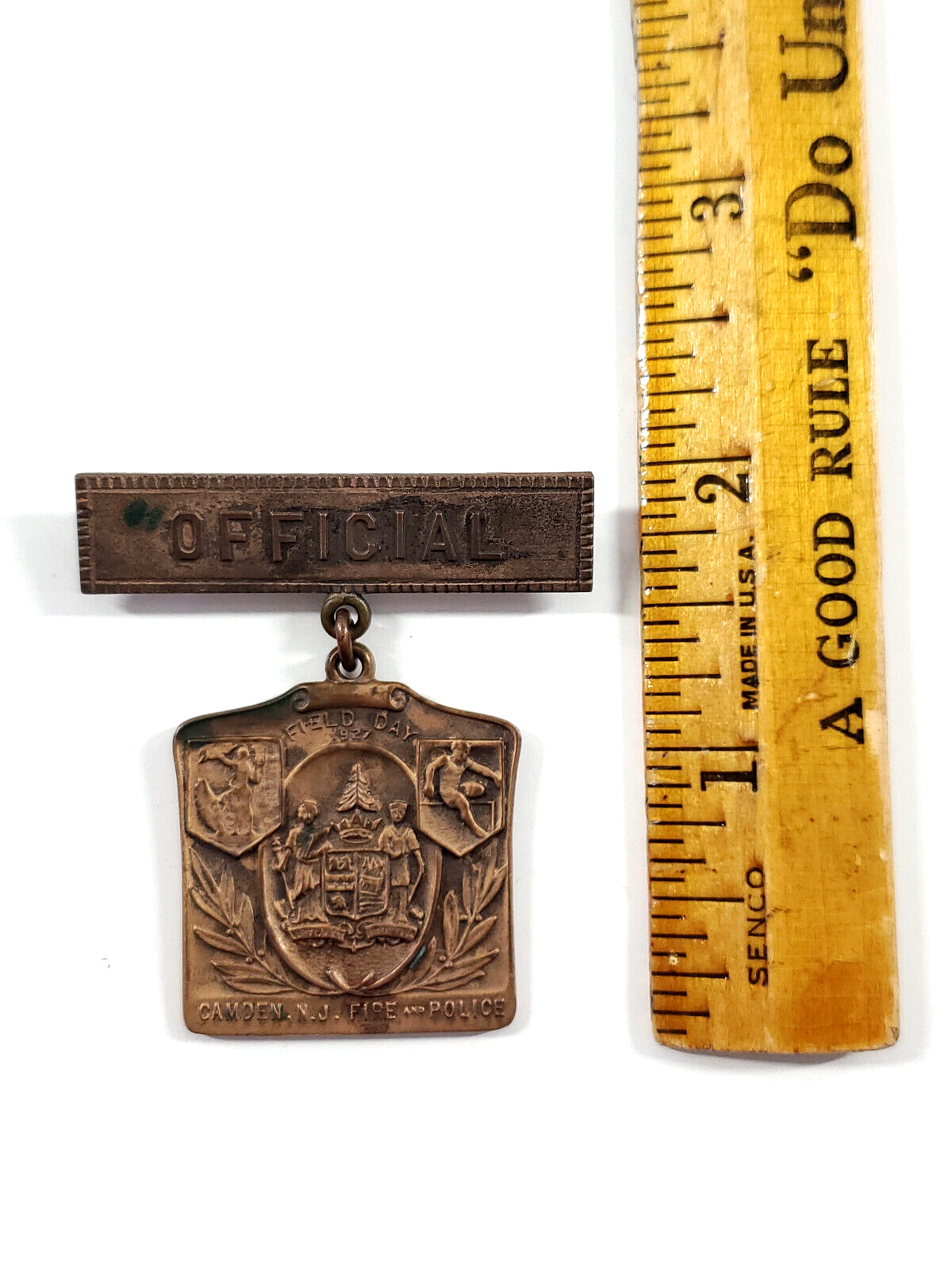 1927 Camden NJ New Jersey Fire Police Field Day Official Pin 1920s ...