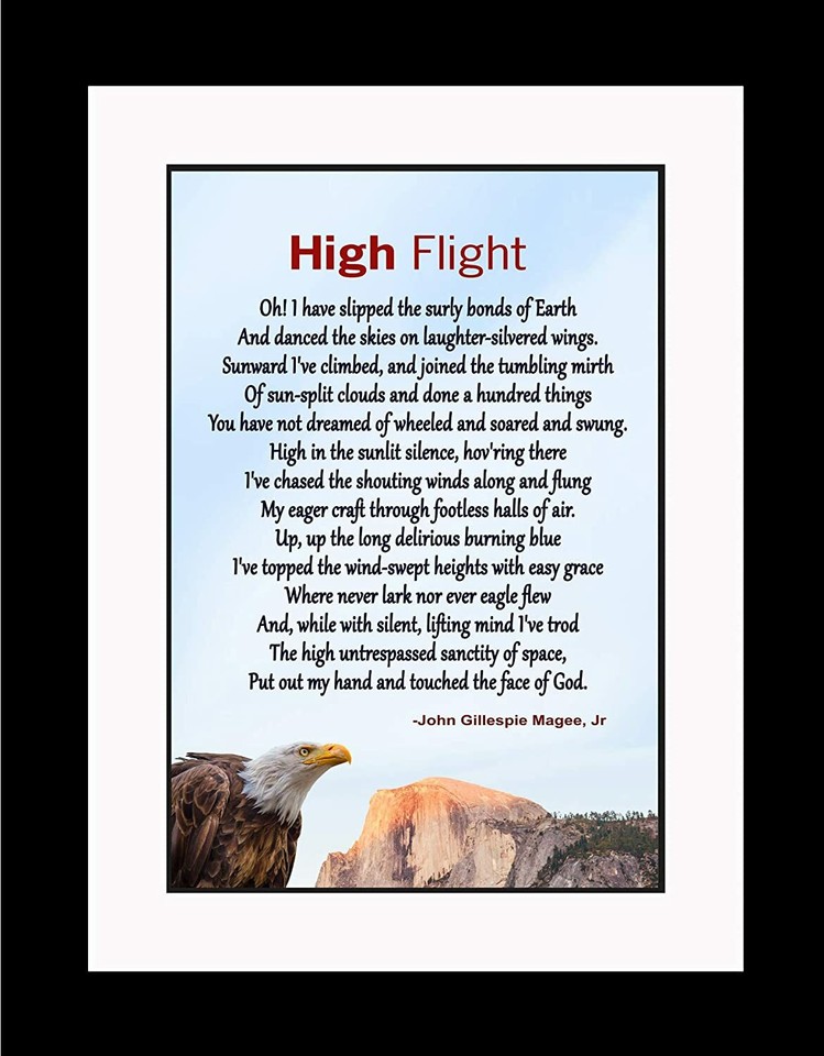John Gillespie Magee, Jr High Flight Poster Print Picture or Framed ...