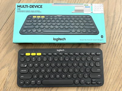 Logitech K380 Pebble Multi-Device Bluetooth Keyboard, Dark Grey color ...