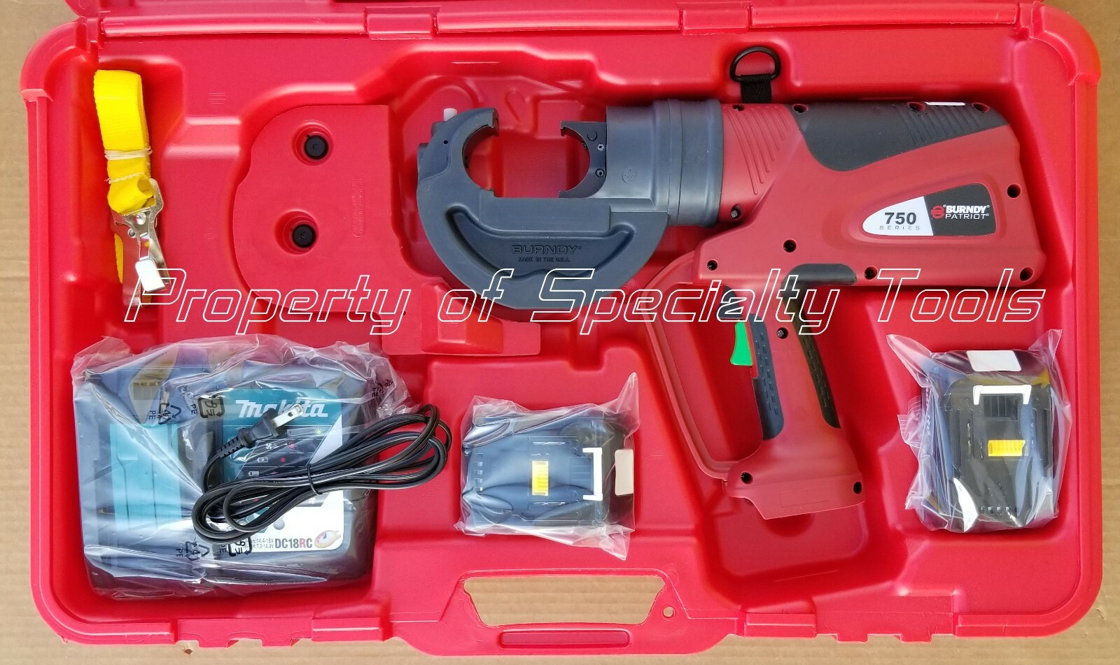 Burndy PAT750LI Hydraulic Battery Rubber Covered Head Crimping Tool for ...
