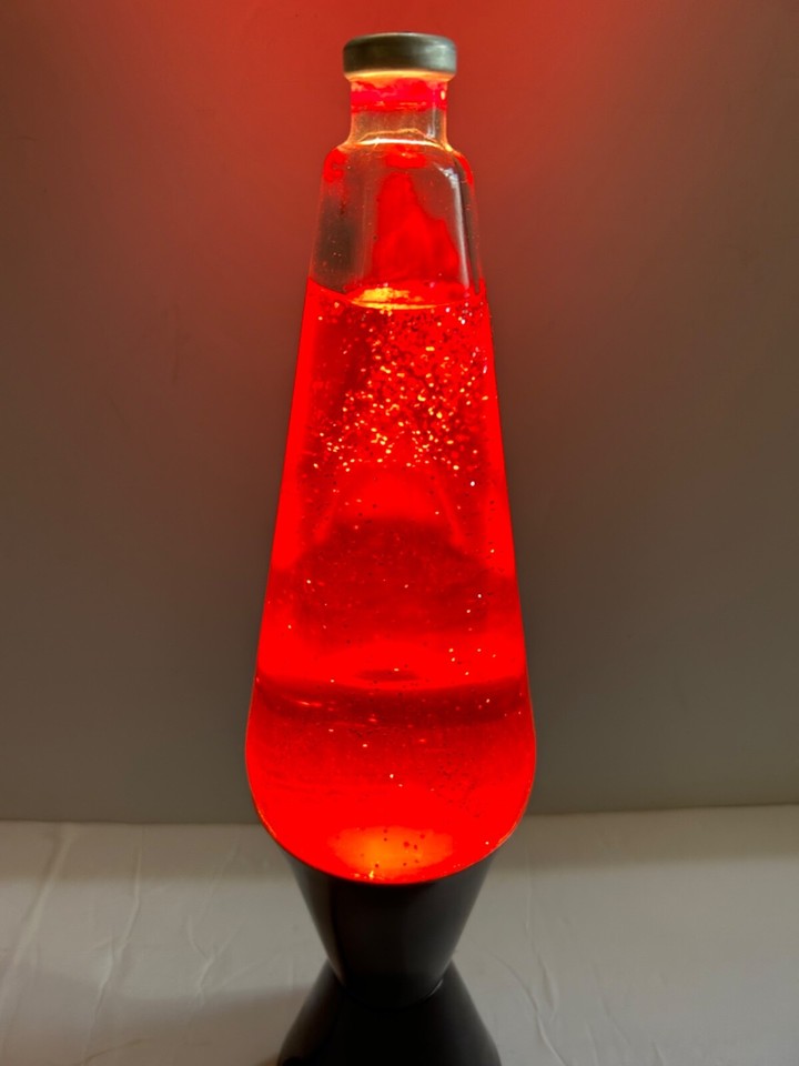 VINTAGE RED LAVA LAMP WITH GLITTER WORKING LAVA LAMP 15.5” | eBay