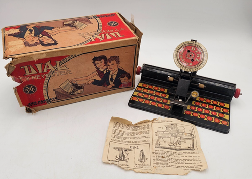 Vintage Mid-Century Marx Dial Tin/Litho Toy Typewriter w/Orig Box | eBay