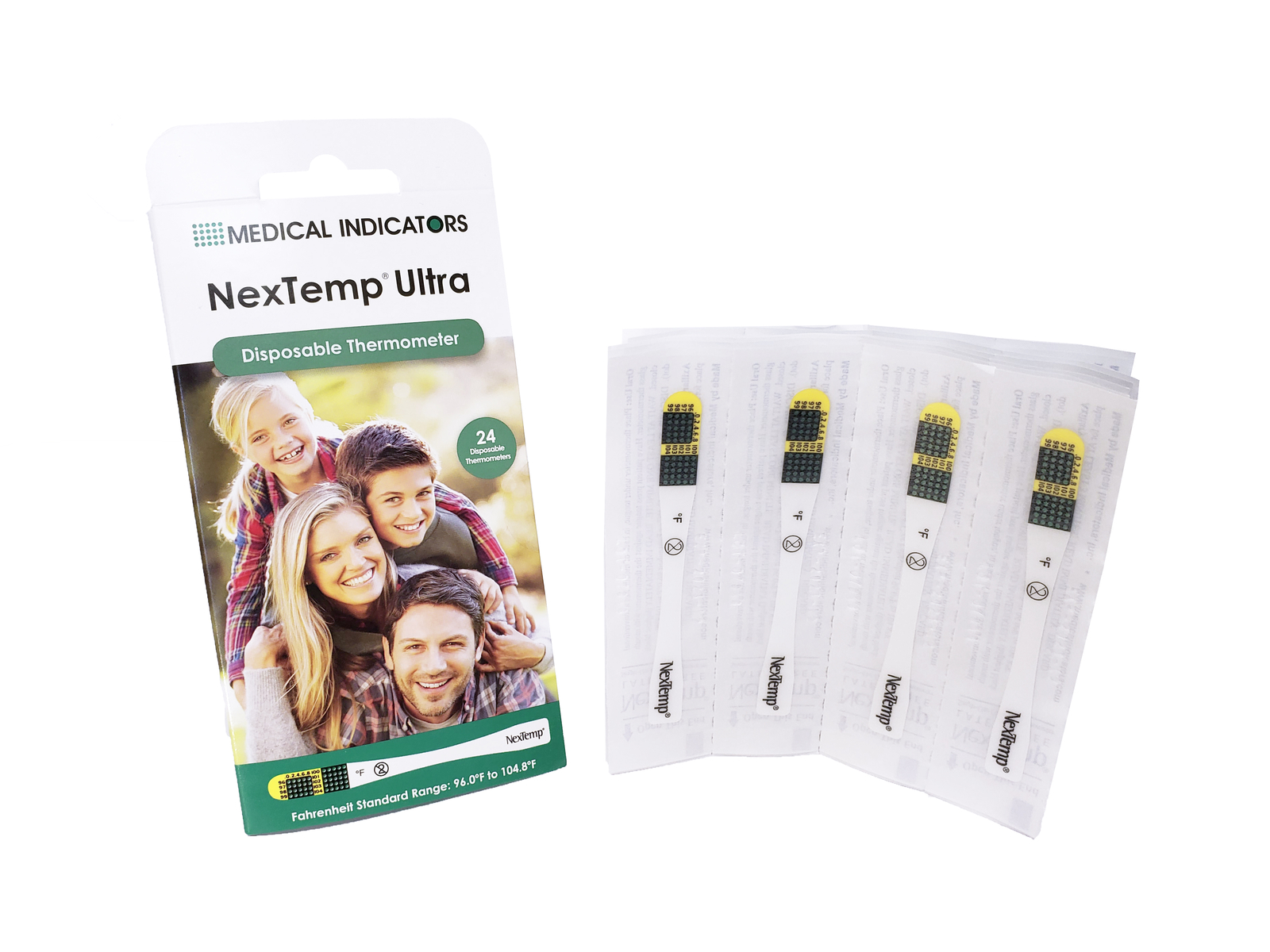 Box of 24 NexTemp Ultra Disposable Thermometer Latex Free Accurate Easy ...