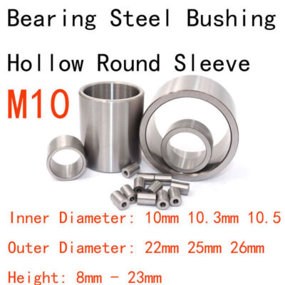 M10 10mm Inner Dia Bearing Steel Bushing Hollow Round Sleeve 22mm 25mm ...