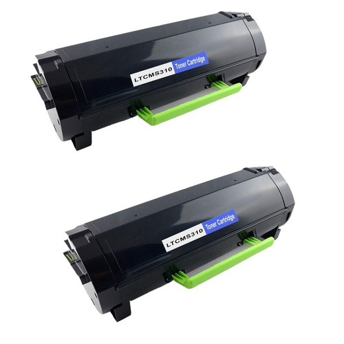 2 Black Toner Cartridge For Lexmark MS310dn MS315dn MS610dn MS610dte ...