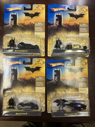 Set of 4 Hot Wheels Batman Begins Cars w/ Action Figures Batmobile ...