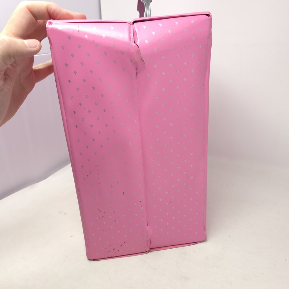 Vintage 1985 Mattel BARBIE Pink Double FASHION DOLL CASE Carrying Trunk ...