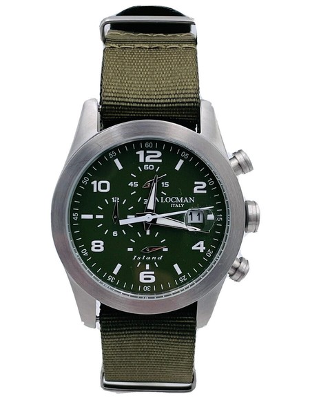 Locman Island 40mm Cassa in Titanio Color Argento con Cinturino in ...