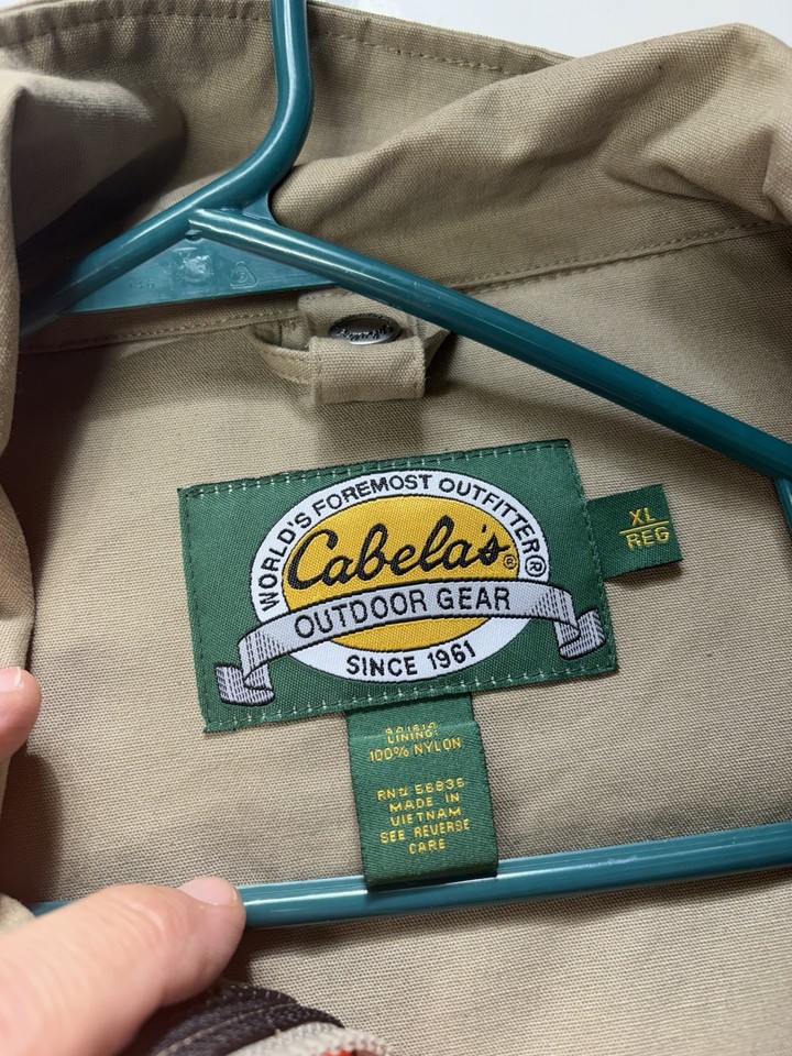 Cabela's Brown Canvas Blaze Orange Hunting Jacket Coat Men's XL | eBay