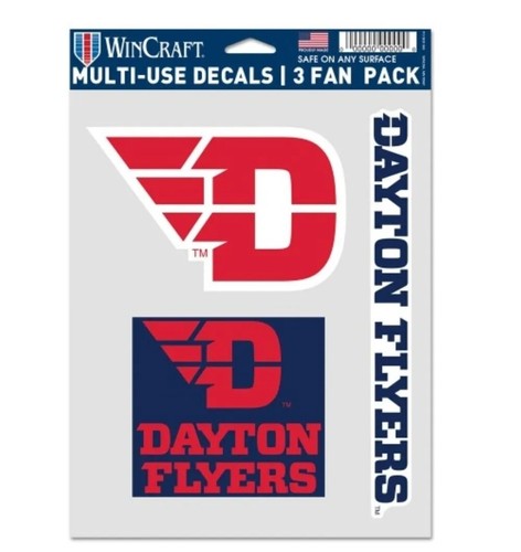 Dayton Flyers NCAA 3 MULTI USE DECALS Emblem Sticker Fan Pack WinCraft ...