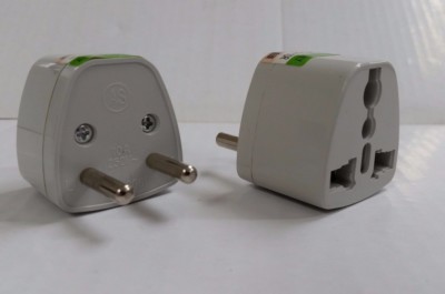 2-Round Pin Travel Universal Adapter Plug Type C Asia Europe 2-Pack New ...