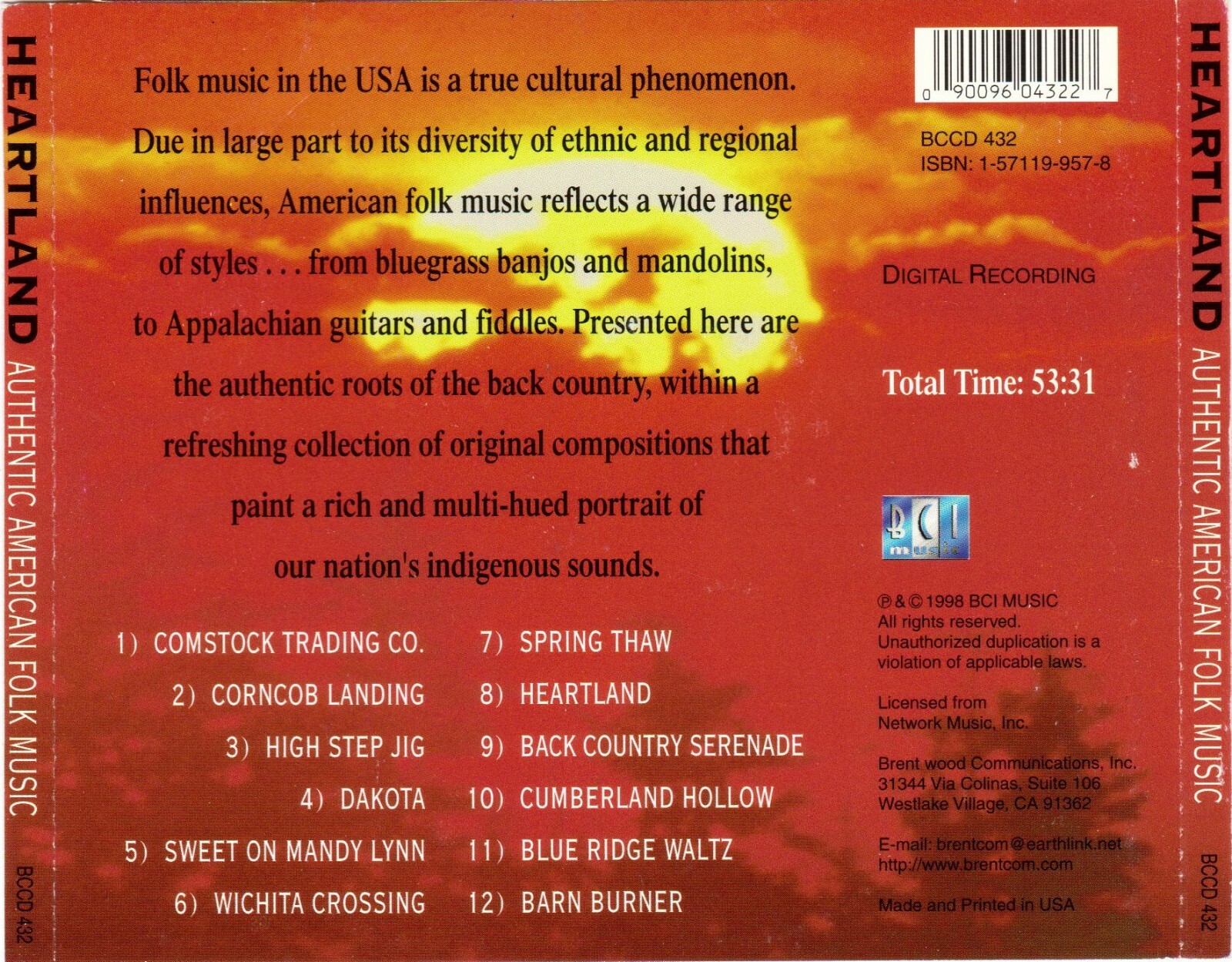 Heartland: Roots of Our Musical Heritage, Authentic American Folk Music ...