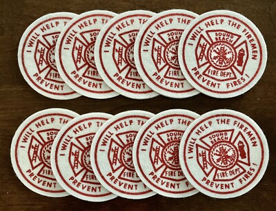 Lot of 10 Sound Beach Firefighter Fire Department Felt Sticker Patches ...