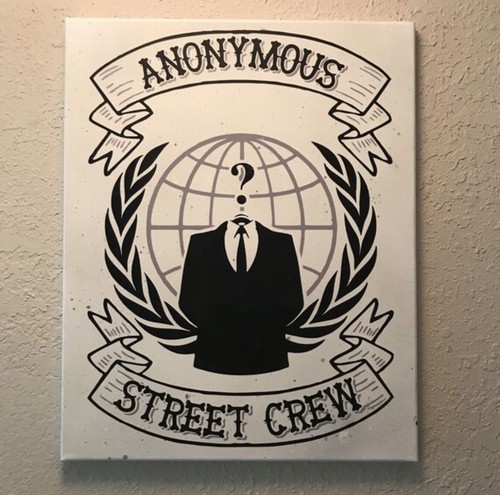 Handmade Anonymous Street Team Canvas Canvas Wall Art | eBay