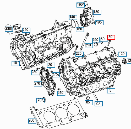 MERCEDES-BENZ ML W166 Engine Cylinder Head Bolt A1139900222 NEW GENUINE ...