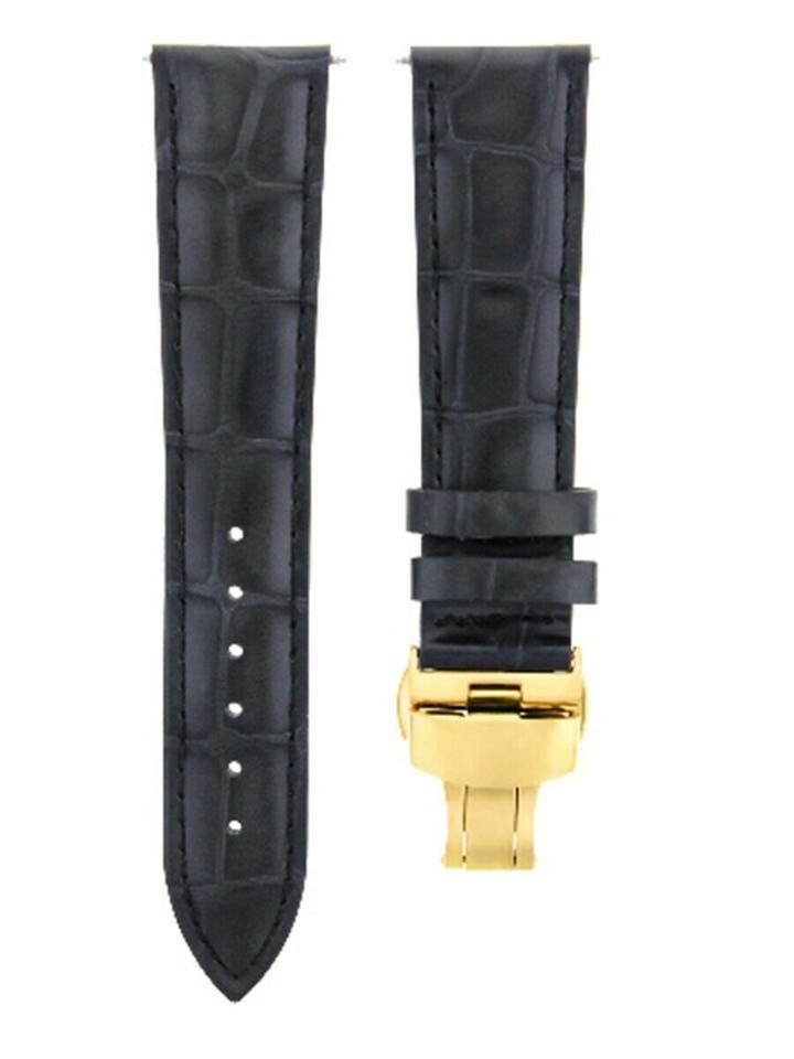 18MM LEATHER STRAP BAND FOR LONGINES WATCH DEPLOYMENT BUCKLE CLASP ...