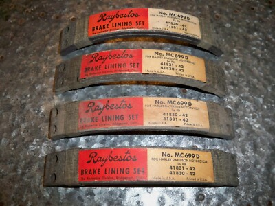 Harley Davidson Motorcycle Brake Lining Set #41830-42 NOS Raybestos ...