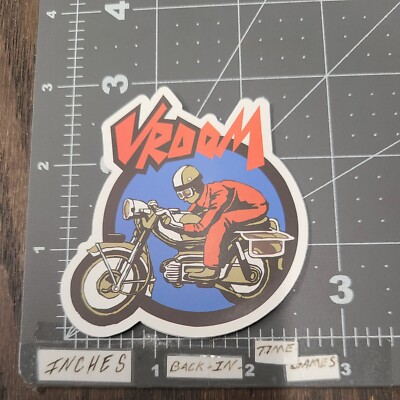 Vroom Motorcycle Humor Sticker For Skateboard Bottle Phone Guitar Ect ...