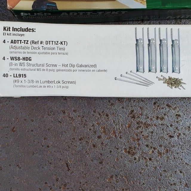 *2PACK* MiTek Steel Adjustable Deck Tension Tie Kit DTT1Z-KT | eBay