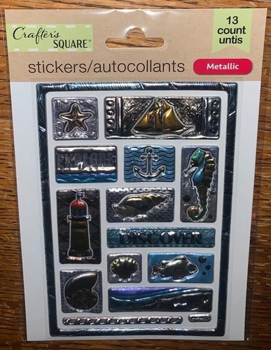 Crafter Square Metallic Ocean Sea Shell Horse Lighthouse Arch Fish ...