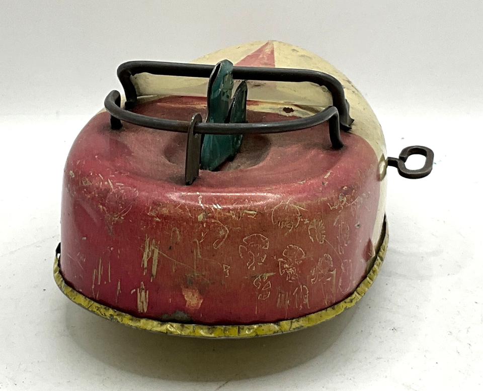 T#24 Wind-Up Tin Toy Doodle Bug Bumper Car W/ Canted Wooden Wheels | eBay