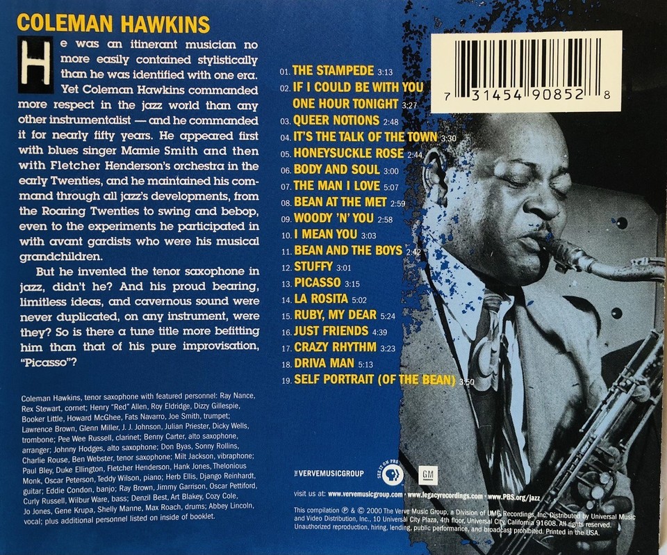 Ken Burns JAZZ Collection: Coleman Hawkins - Audio CD By Coleman ...
