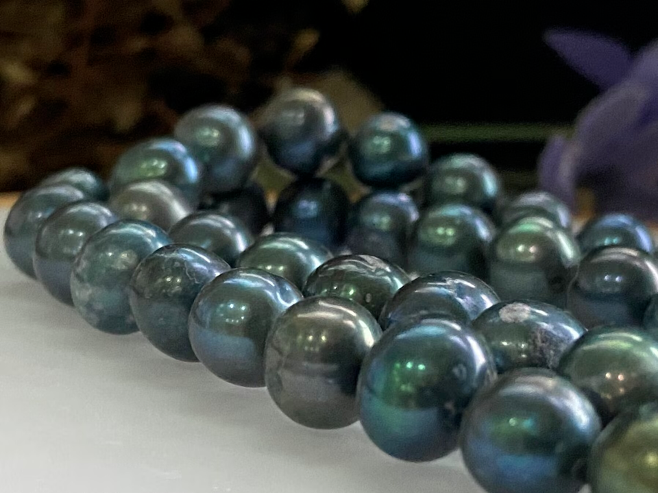 9-10 MM Natural South Sea Aquaculture Black Pearl Neck 18 '' | eBay