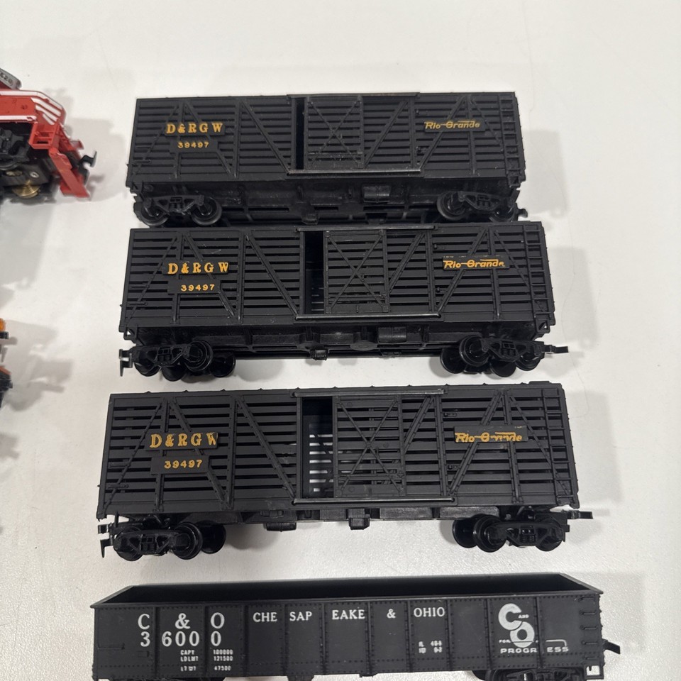 Mantua HO Train Lot (16) Working Loco Box Flat Gondola Log Cars WM MStL ...